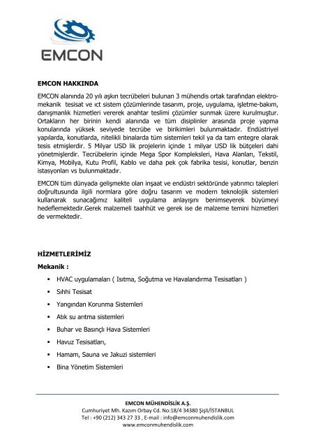 EMCON Tanıtım Dosyası