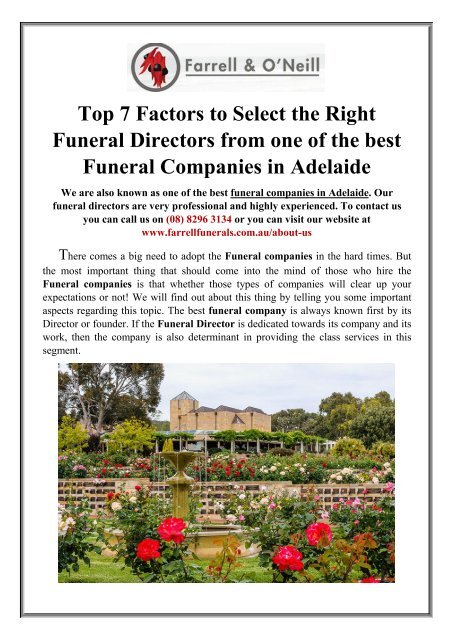 How to Select the Right Funeral Directors from Funeral Companies in ...
