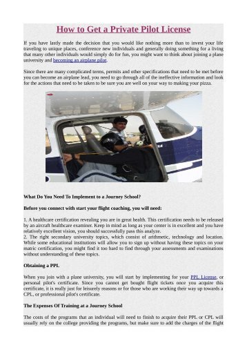 Private-Pilot-License Magazines