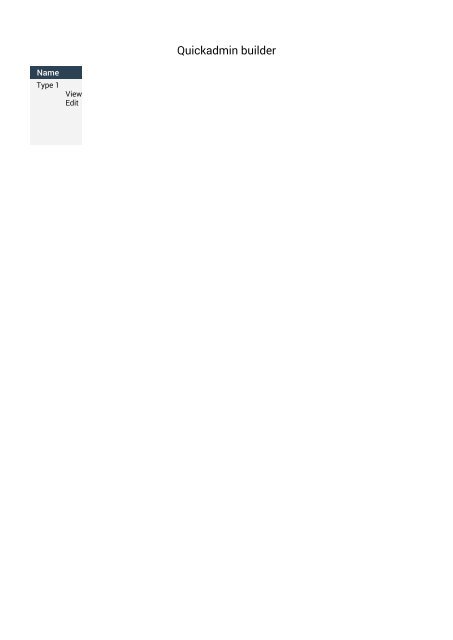Quickadmin builder