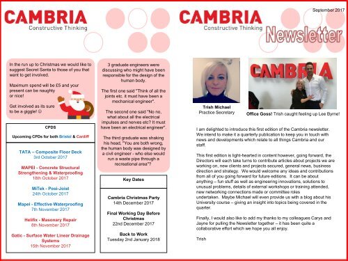 Cambria Newsletter