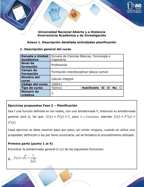 Anexo 1. Descripción detallada actividades planificación Anexo 1. Descripción detallada actividades planificación