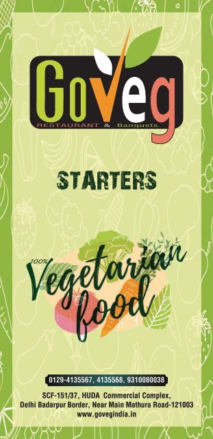 Go Veg STARTERS MENU