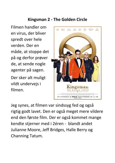 Kingsman 2 The Golden Circle