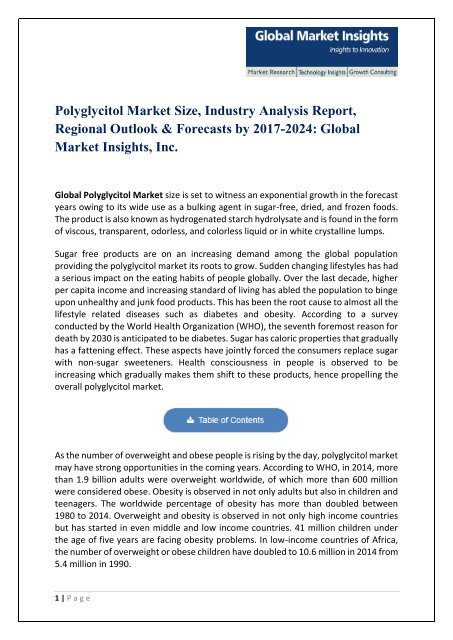 Pdf for Polyglycitol Market