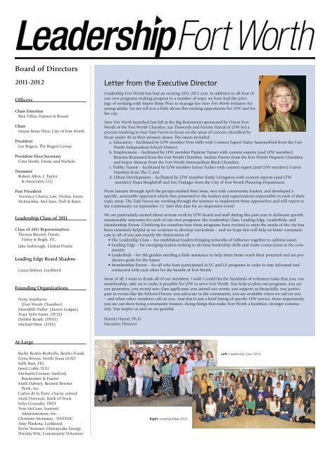 Leadership Class Community Service Projects - Leadership Fort Worth