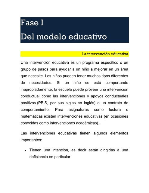 Intervención educativa