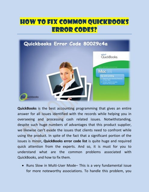 How to fix common QuickBooks Error Codes How to fix common QuickBooks Error Codes