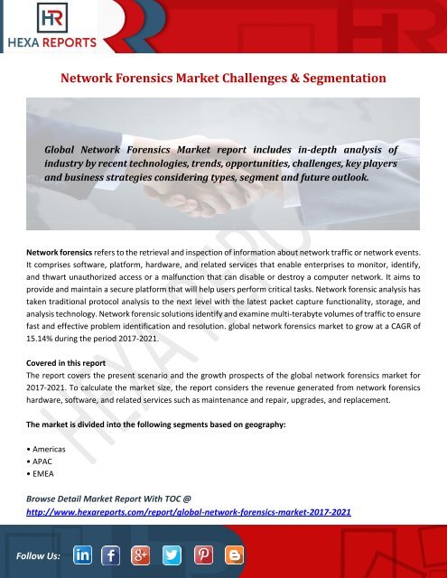 Network Forensics Market Challenges & Segmentation
