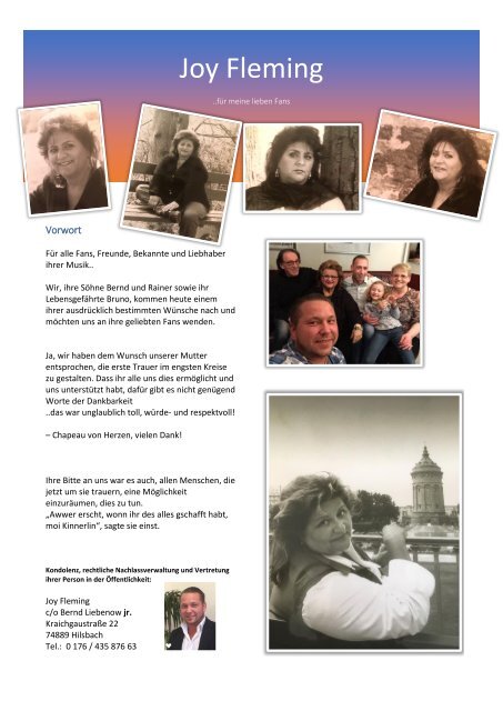 Joy Fleming Todesanzeige