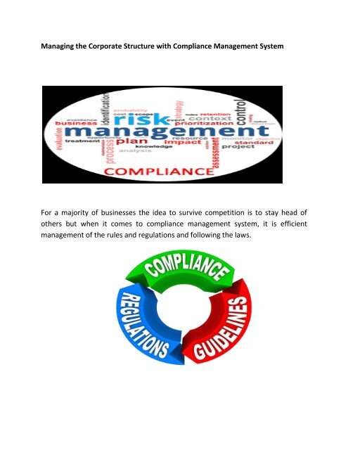 Managing the Corporate Structure with Compliance Management System