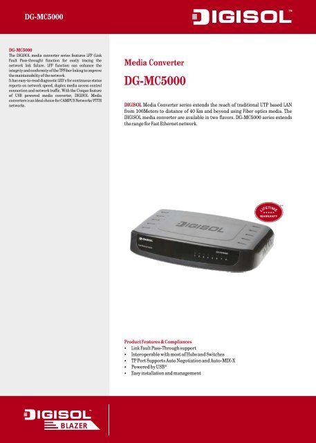 Media Converter DG-MC5000 - Digisol