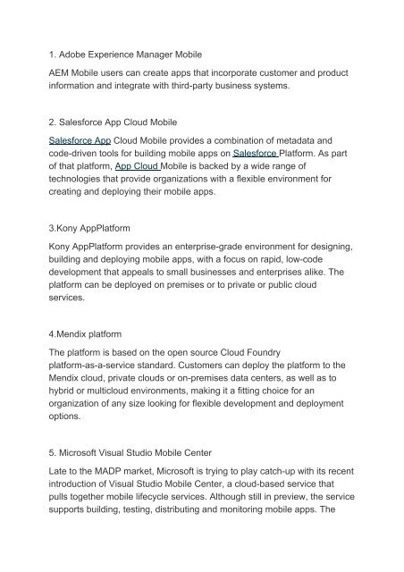 Top Mobile App Development Platforms