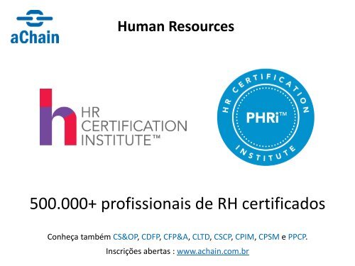 PHRi - Professional in Human Resources. Certificação Internacional em ...