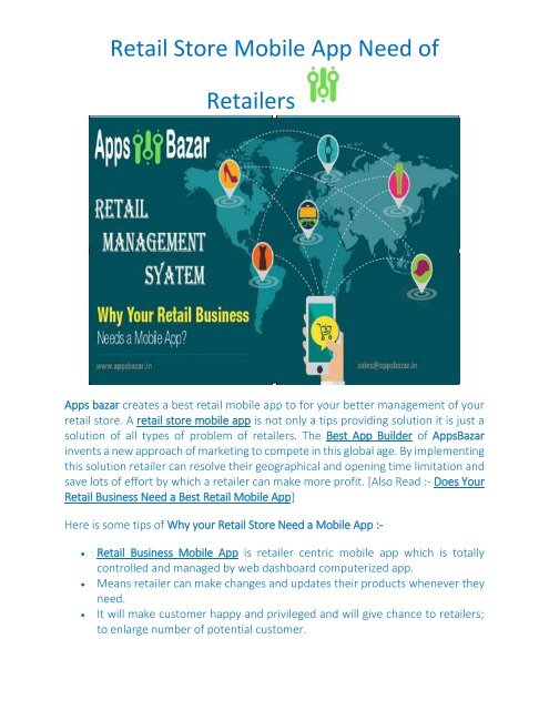 Retail Store Mobile App Need of Retailers