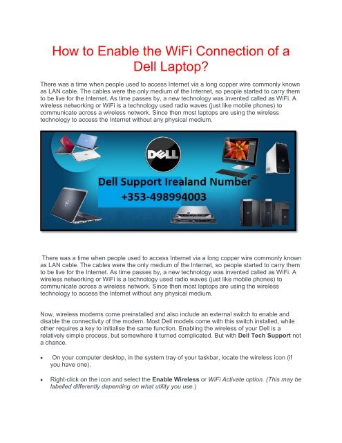 How to Enable the WiFi Connection of a Dell Laptop?