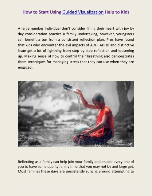 How to Start Using Guided Visualization Help to Kids