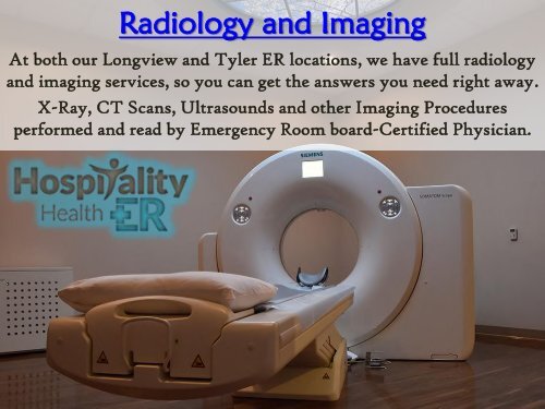 Radiology and Imaging Services at Hospitality Health Emergency Room