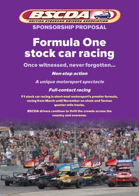 F1 STOCK CAR SPONSORSHIP PORTFOLIO PAGE TURNER