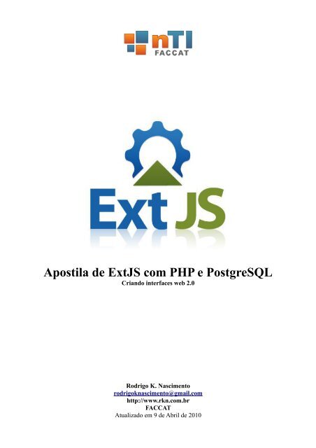 Apostila de ExtJS com PHP e PostgreSQL v1.0