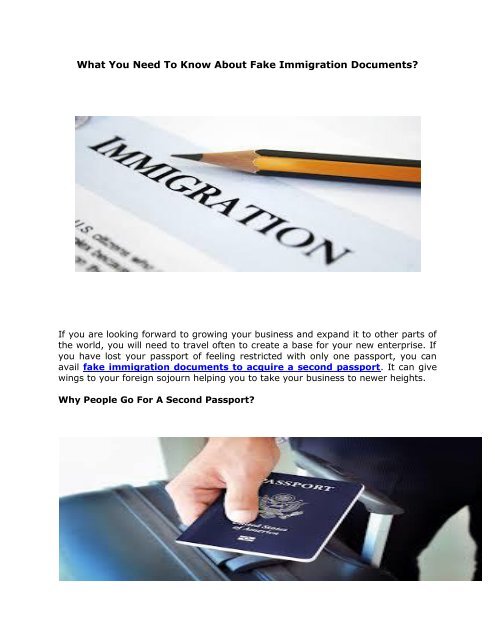 What You Need To Know About Fake Immigration Documents