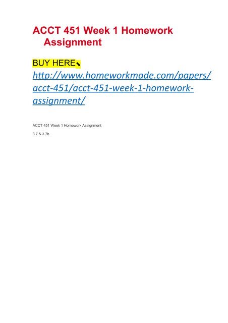 ACCT 451 Week 1 Homework Assignment