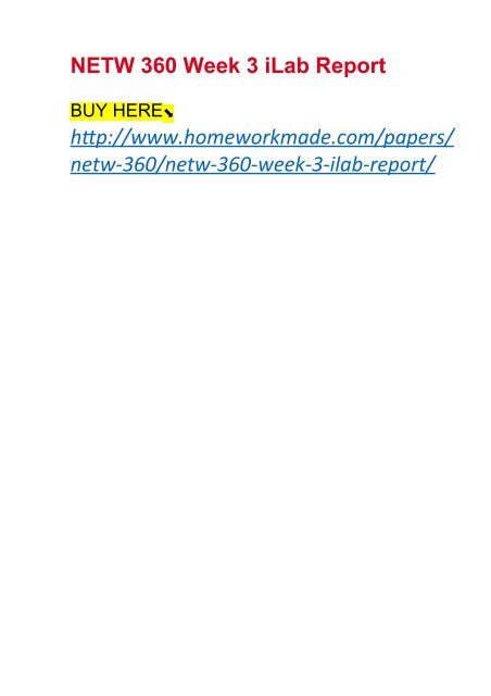 NETW 360 Week 3 iLab Report