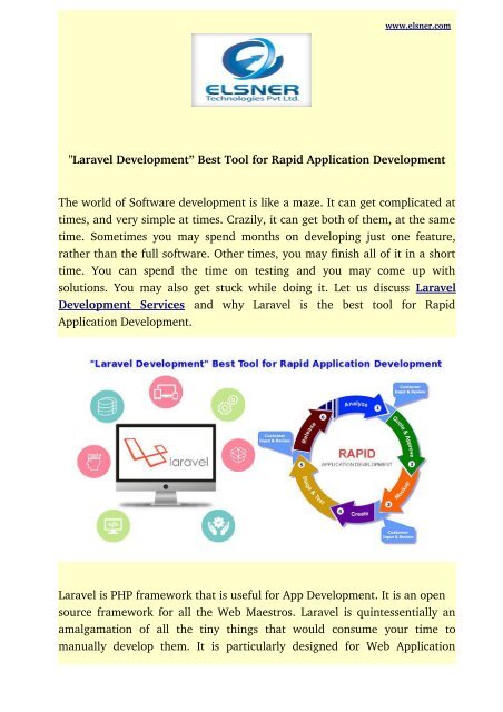 "Laravel Development” Best Tool for Rapid Application Development