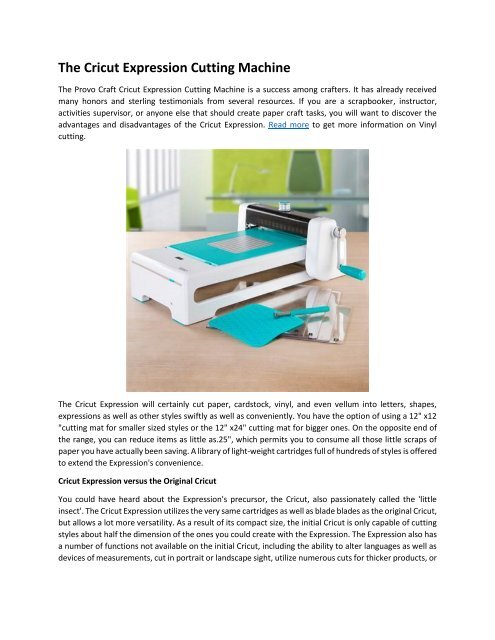 The Cricut Expression Cutting Machine