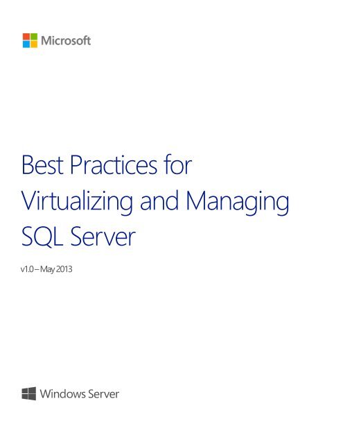 Bestpracticesforvirtualizingandmanagingsqlserver2012