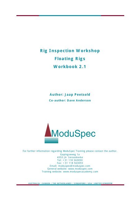 Moduspec Rig-Inspection-Workshop