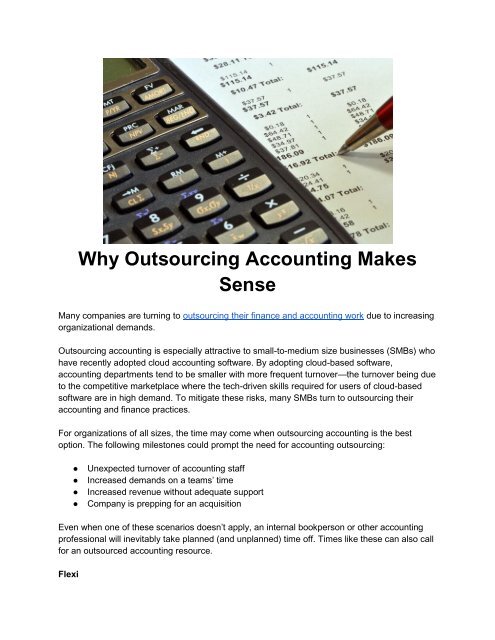 Why Outsourcing Accounting Makes Sense