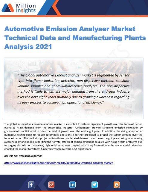 Automotive Emission Analyser Market Technical Data and Manufacturing ...