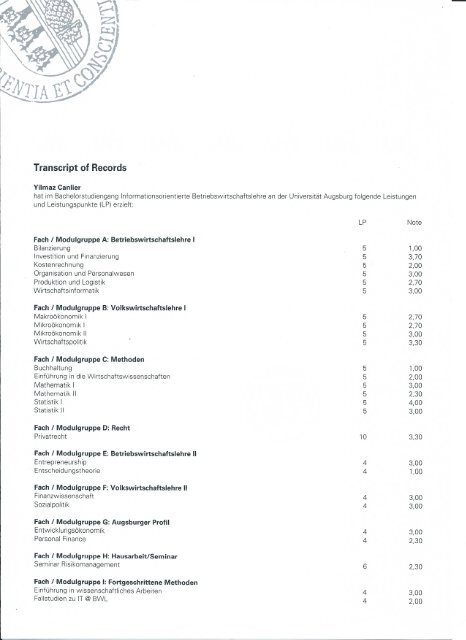 Transcript of Records