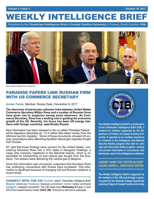 CIB Weekly Intelligence Brief | Vol. 01 | Iss. 04