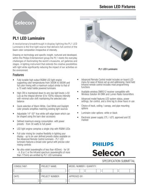 Selecon LED Fixtures PL1 LED Luminaire