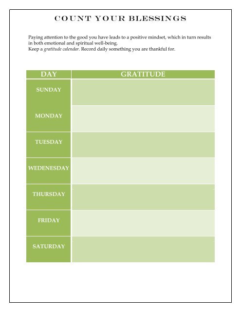 Gratitude Calendar