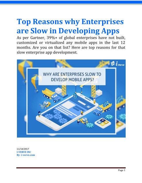 Why are enterprises slow in developing mobile apps despite of so much ...