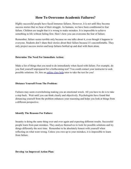 How To Overcome Academic Failures?