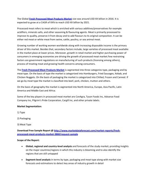 Global Fresh Processed Meat Products Market