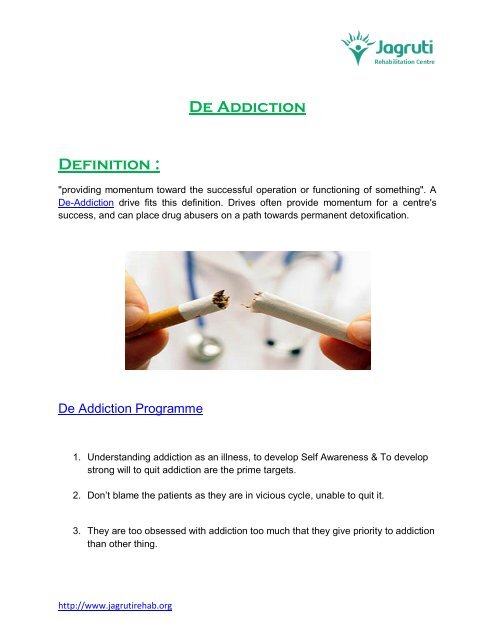 PDF on De Addiction and Psychiatrist Centre in Pune by Dr. Amar Shinde