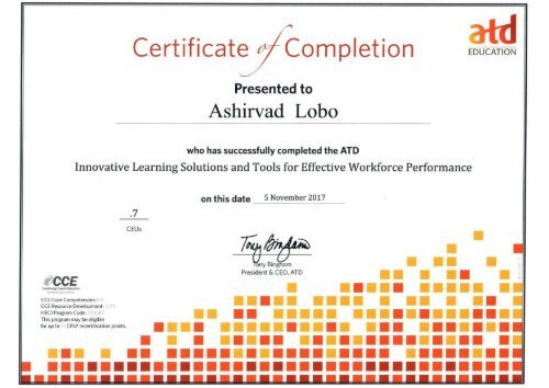 ATD Certificate 2017