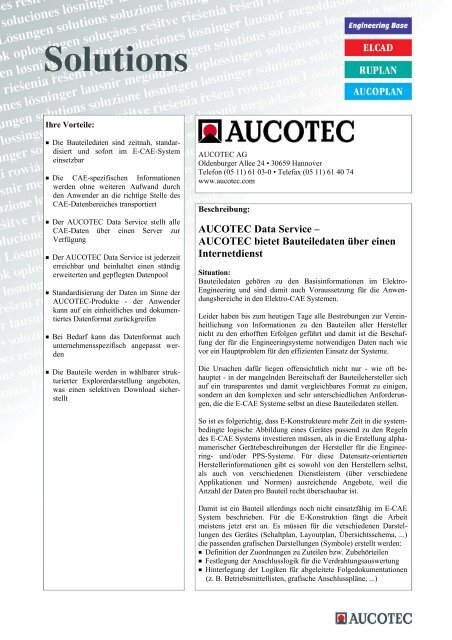 Solutions - Aucotec AG