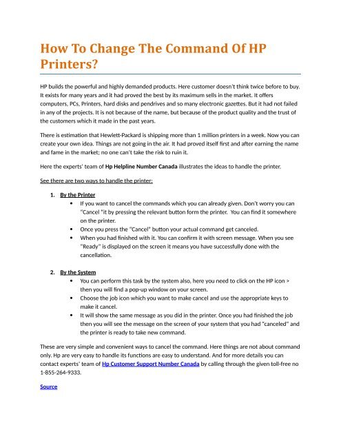 How to Change the Command of HP Printers?