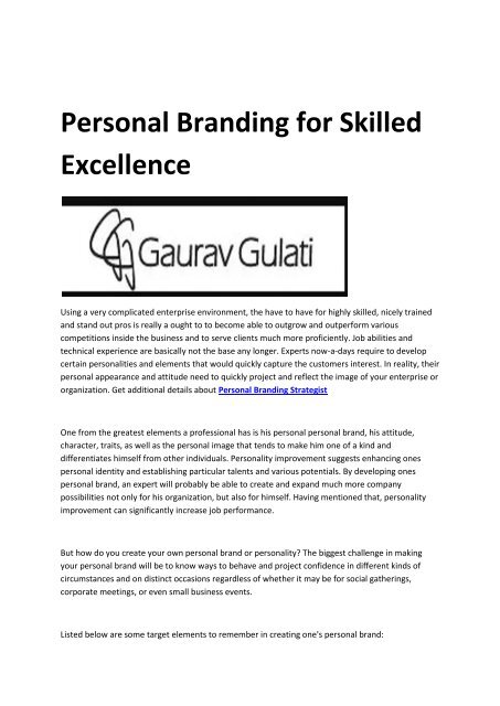 Personal Branding Consultant