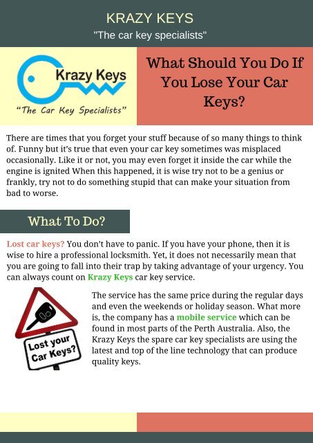 What Should You Do If You Lose Your Car Keys_