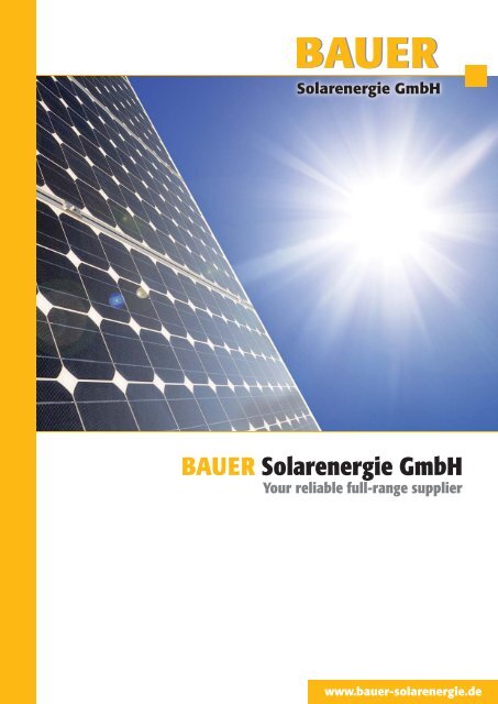 PDF document Company brochure - BAUER Solarenergie GmbH