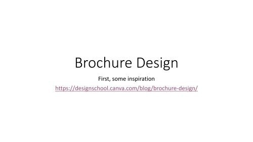 Brochure Design & Hierarchy