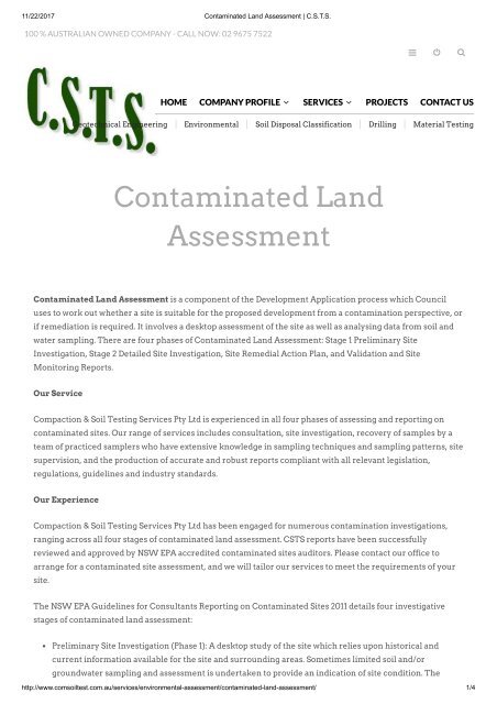 Contaminated Land Assessment _ C.S.T