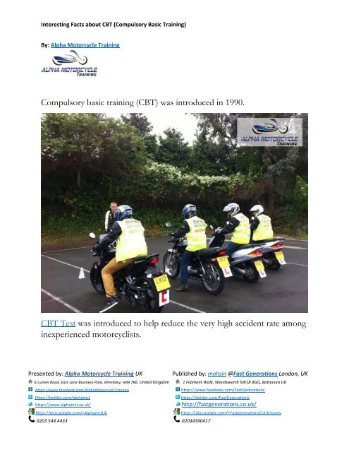 Interesting facts about CBT Test - Alpha Motorcycle Training